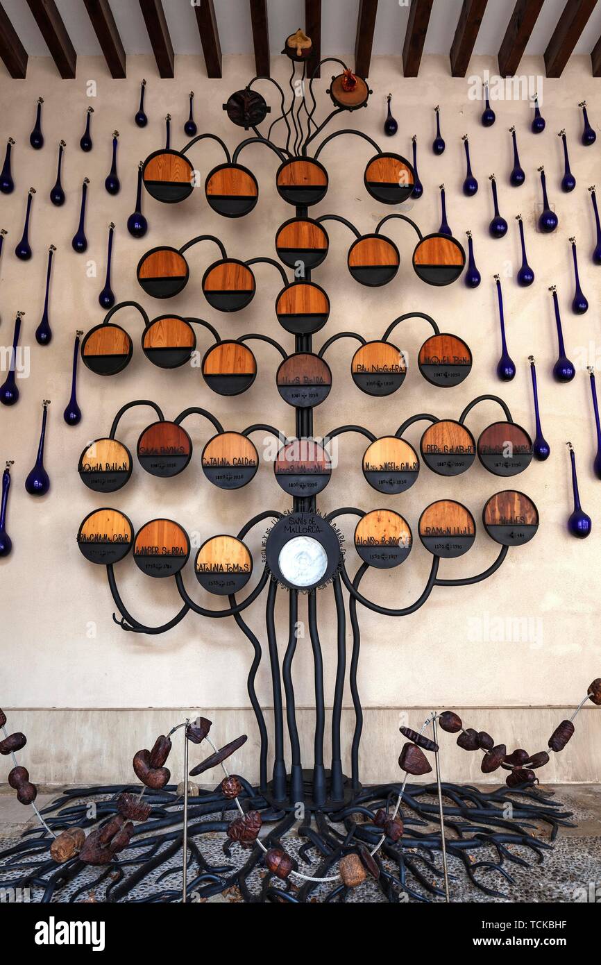 Tree with the names of the Saints of Majorca, Sants de Majorca ...