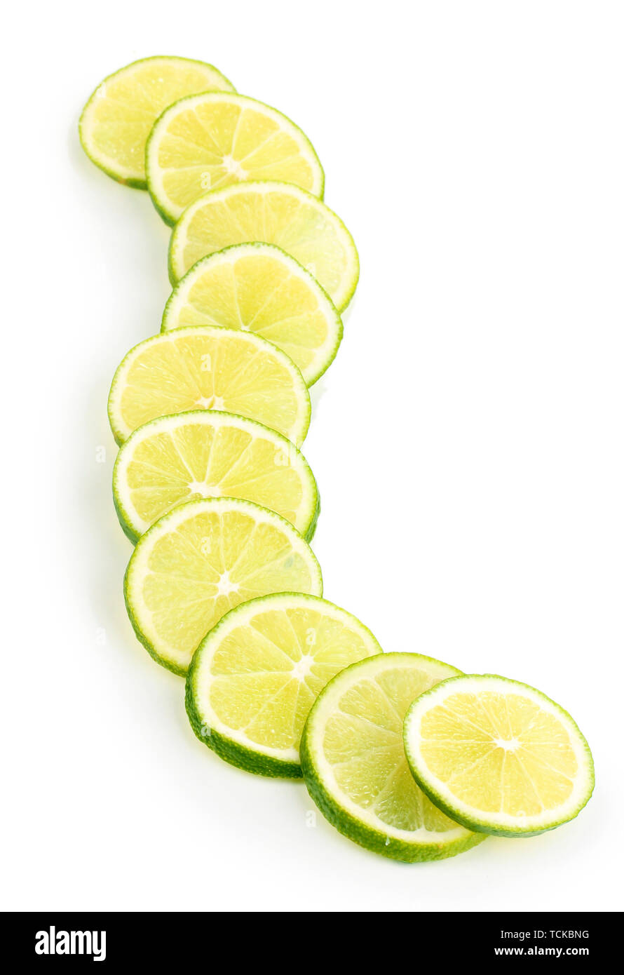 Lime close up isolated on white Stock Photo - Alamy