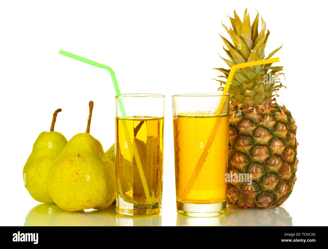 Glass of sweet juice with fruit isolated on white Stock Photo - Alamy