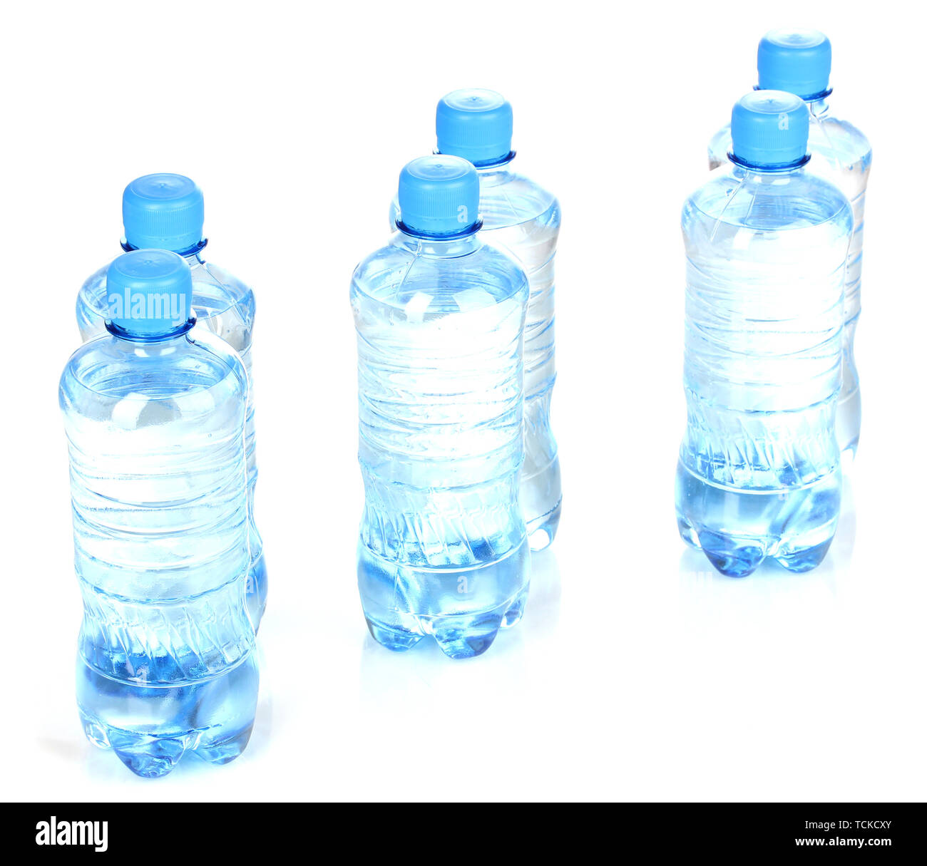 plastic bottles of water isolated on white Stock Photo - Alamy