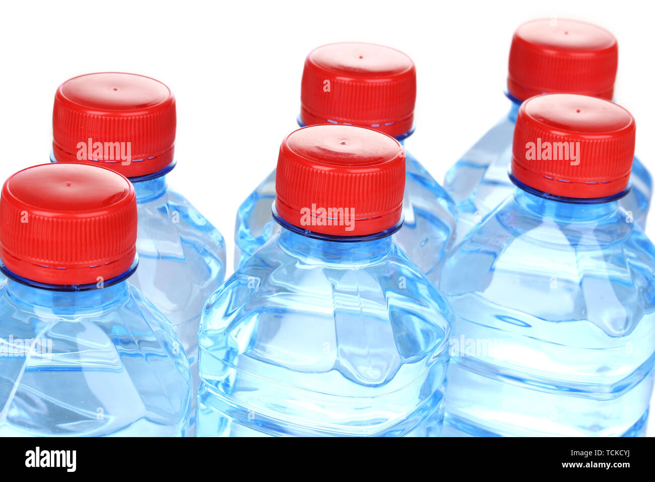 plastic bottles of water isolated on white Stock Photo - Alamy