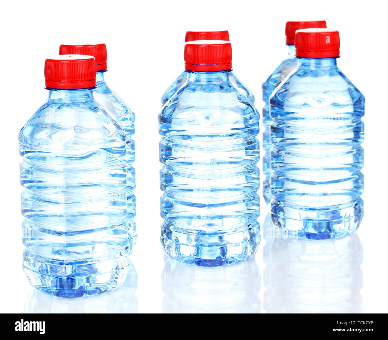 plastic bottles of water isolated on white Stock Photo - Alamy