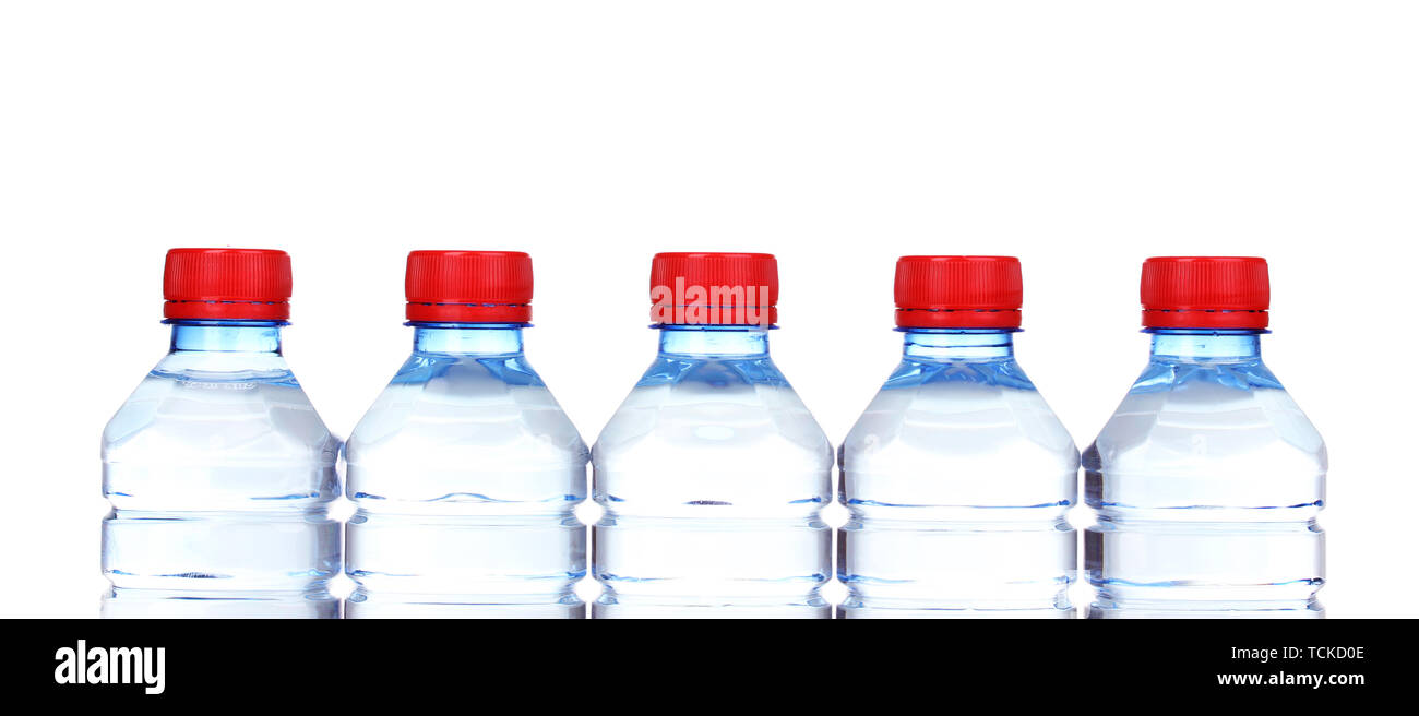 plastic bottles of water isolated on white Stock Photo - Alamy