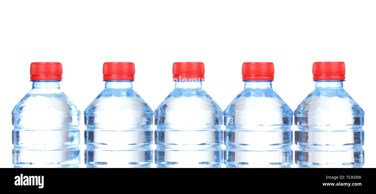plastic bottles of water isolated on white Stock Photo - Alamy