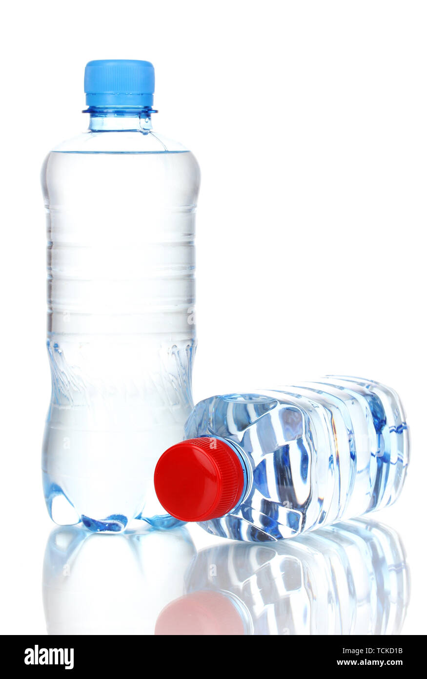 plastic bottles of water isolated on white Stock Photo - Alamy