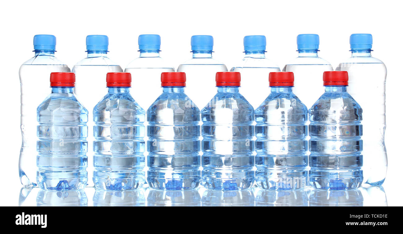plastic bottles of water isolated on white Stock Photo - Alamy