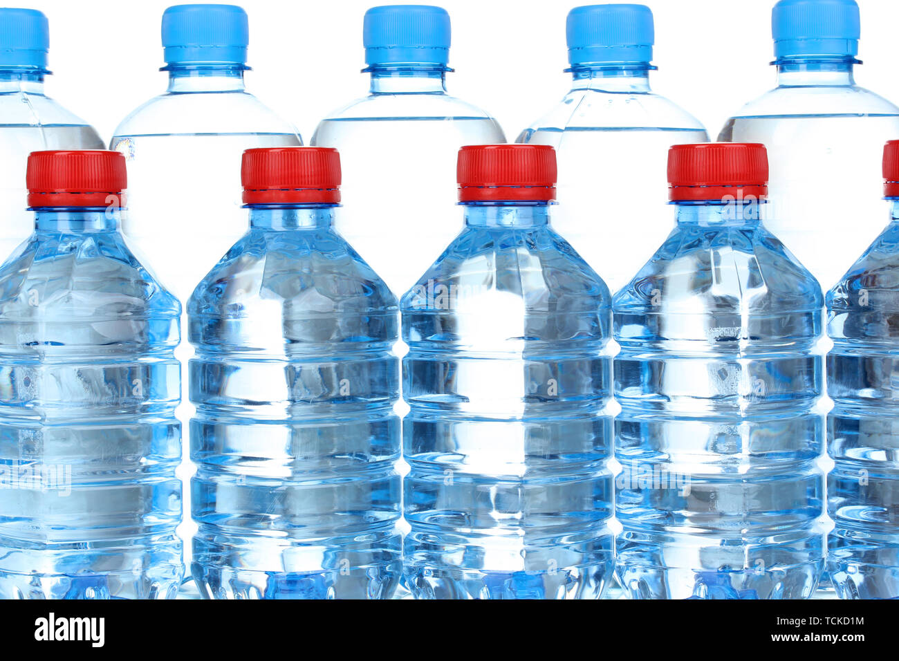 plastic bottles of water isolated on white Stock Photo - Alamy