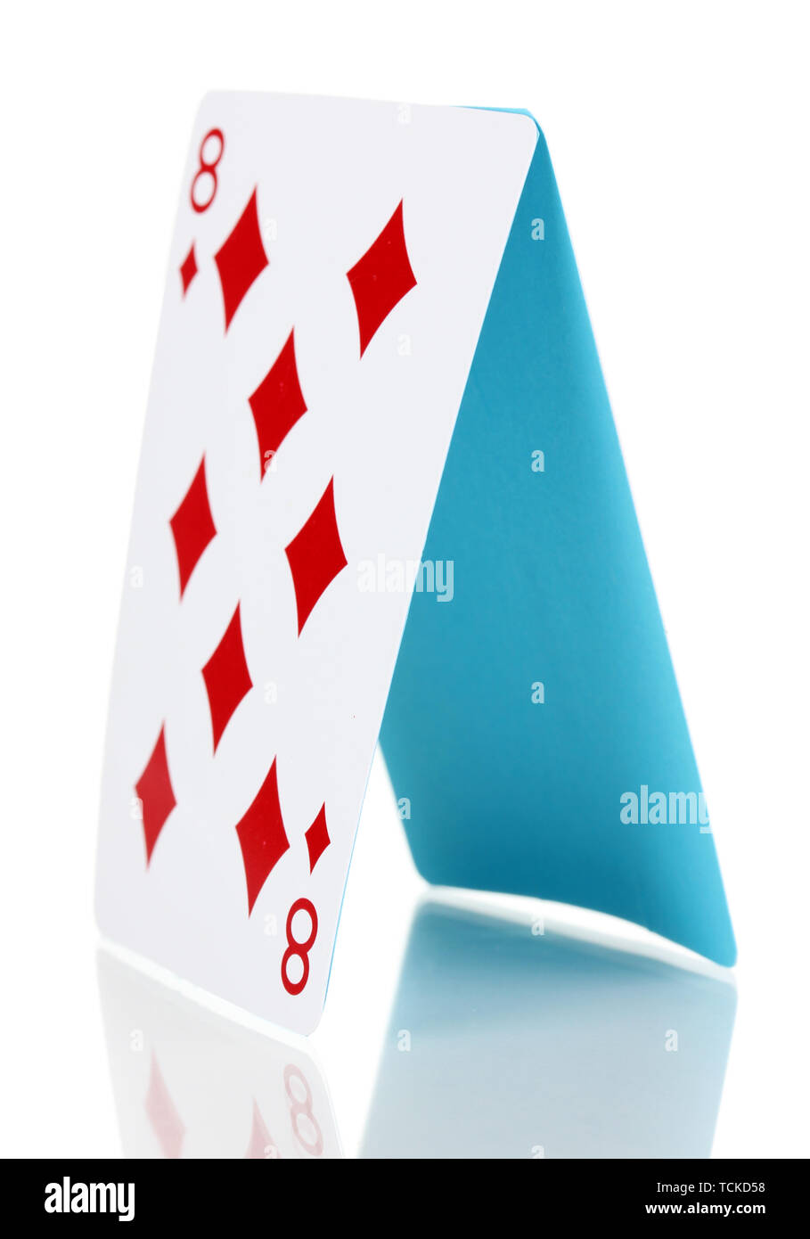 Card house isolated on white Stock Photo - Alamy