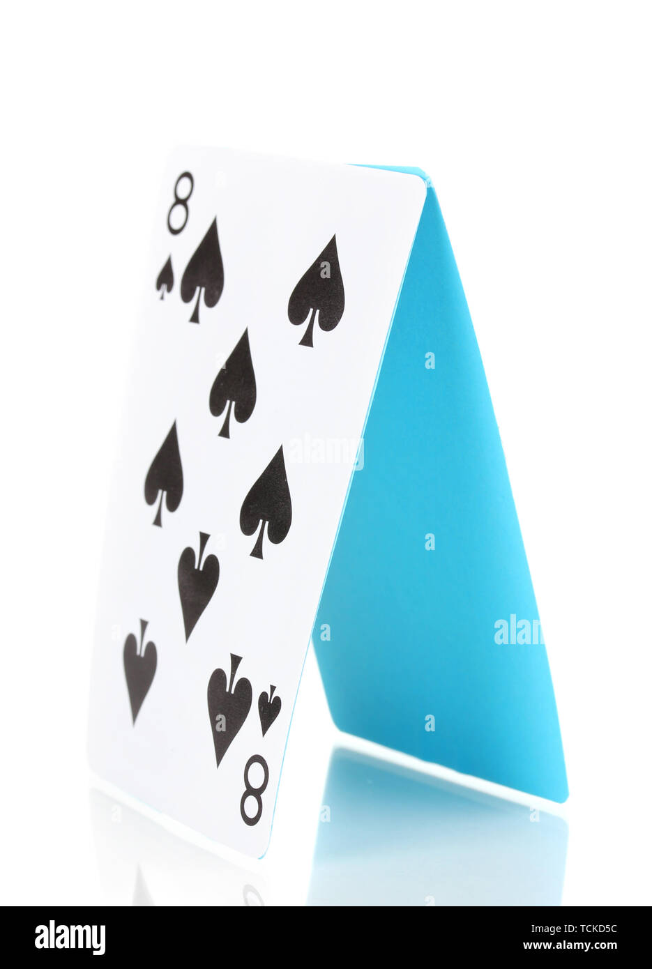 Card house isolated on white Stock Photo - Alamy