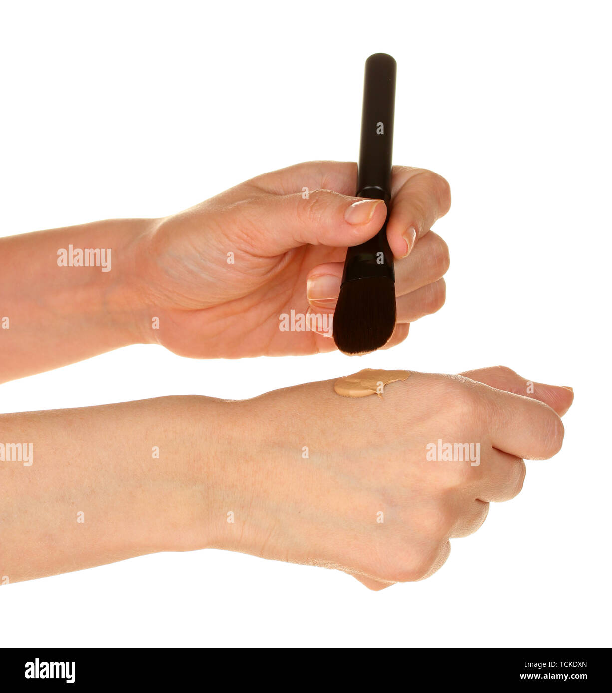Hand applying foundation close hi-res stock photography and images - Alamy