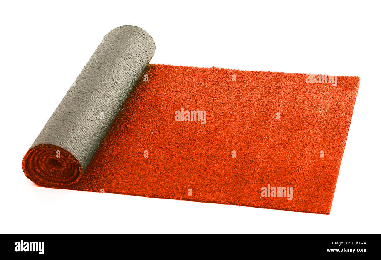Artificial rolled orange grass, isolated on white Stock Photo - Alamy