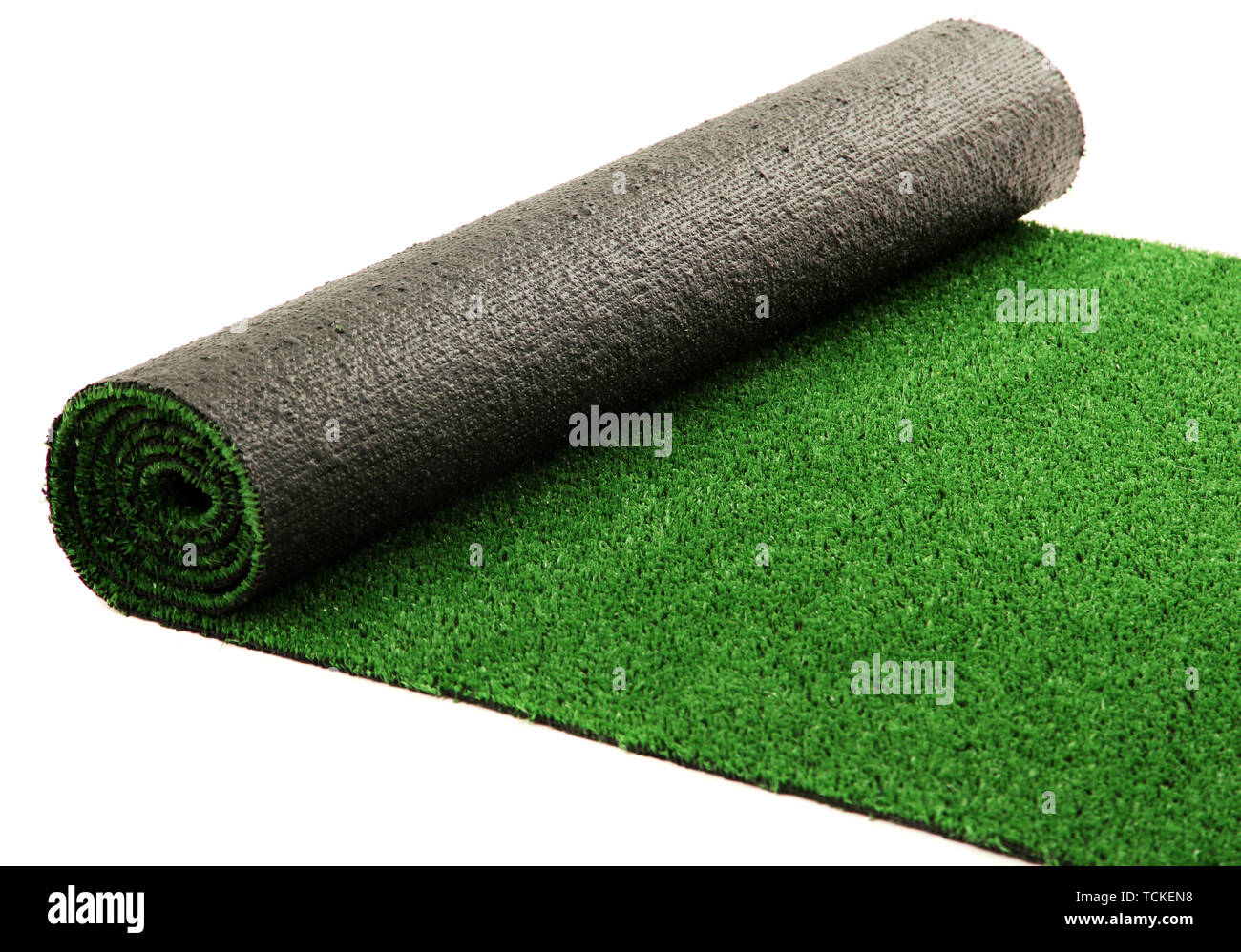 artificial rolled green grass, isolated on white Stock Photo - Alamy