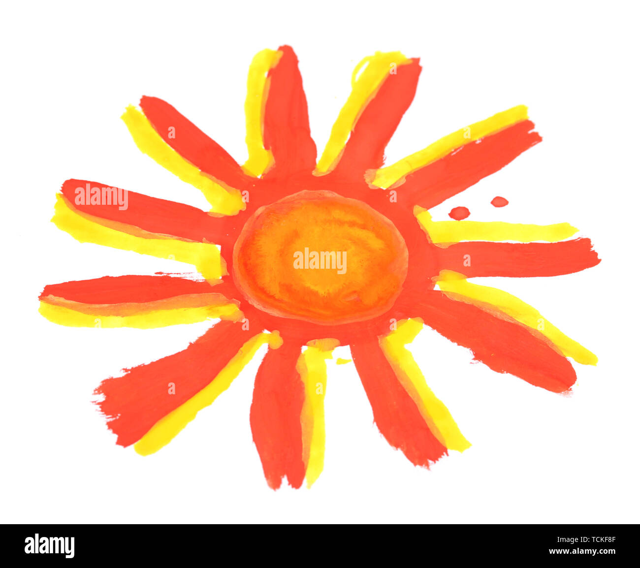 Sun painting on white background Stock Photo - Alamy