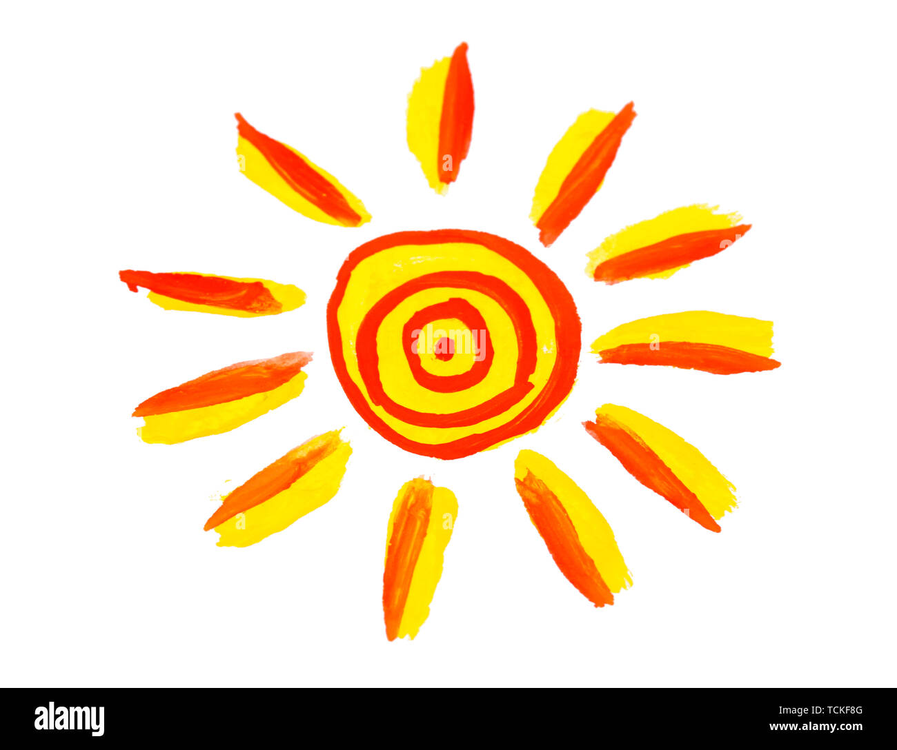Sun painting on white background Stock Photo - Alamy