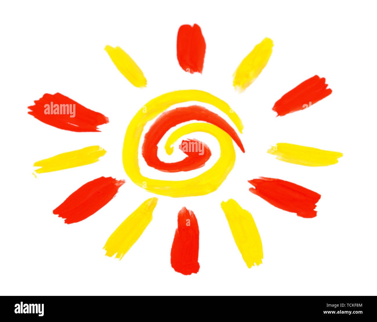 Sun painting on white background Stock Photo - Alamy