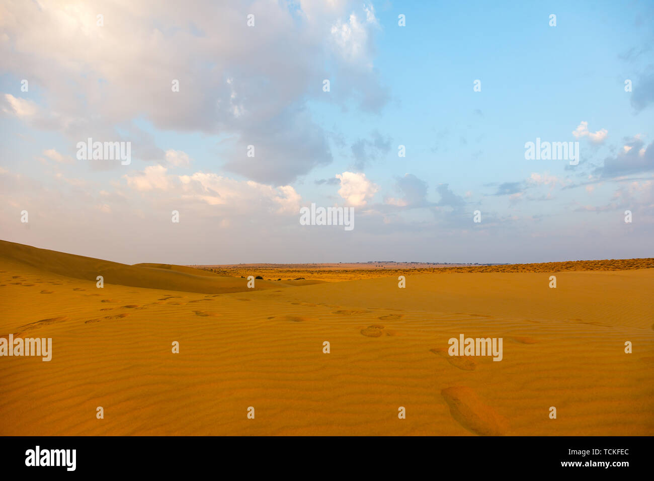 Thar Desert and Blue Sky Stock Photo - Alamy