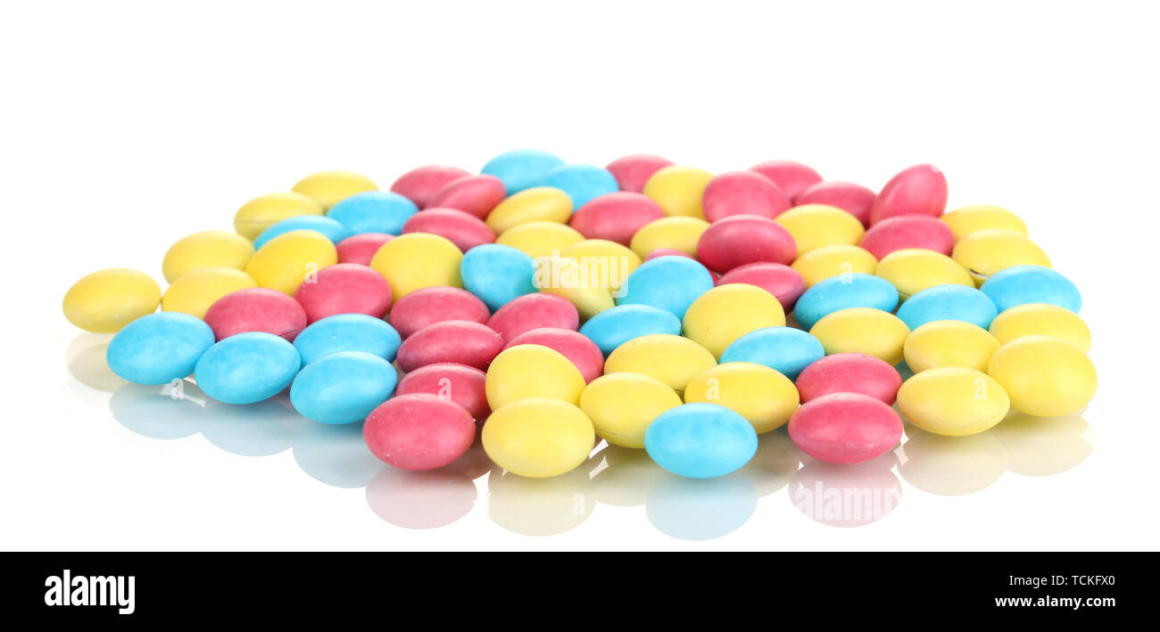 Color candies isolated on white Stock Photo - Alamy