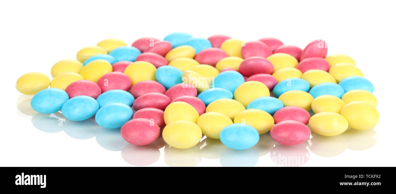 Color candies isolated on white Stock Photo - Alamy