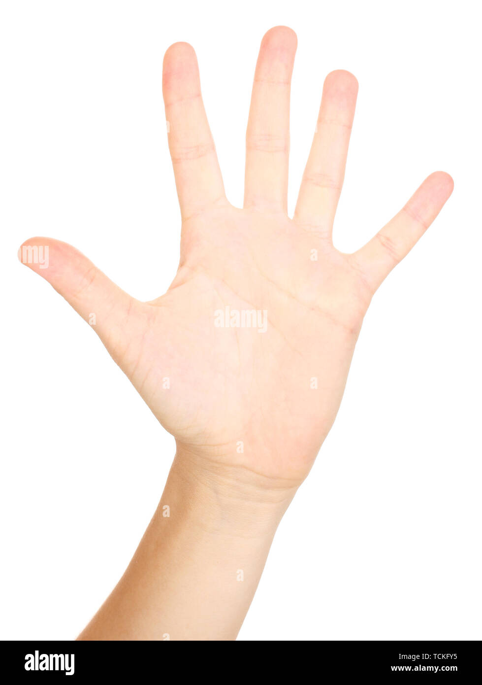 Hand making sign isolated on white Stock Photo - Alamy