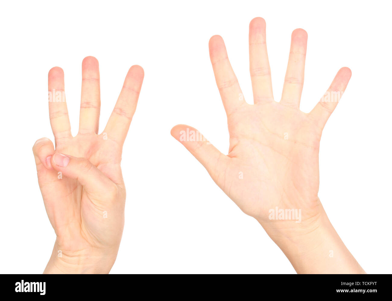 Hands making signs isolated on white Stock Photo - Alamy
