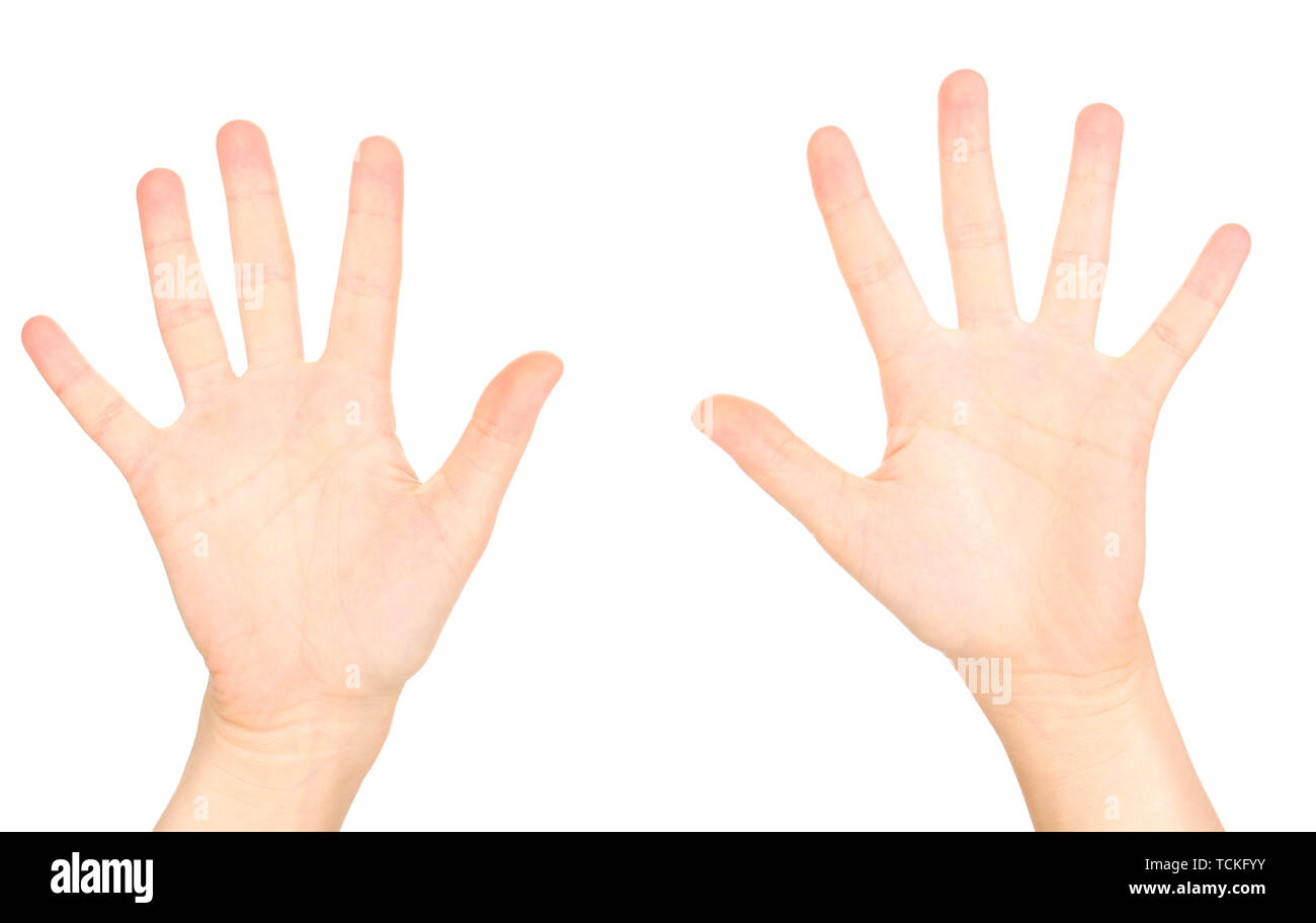 Hands making signs isolated on white Stock Photo - Alamy