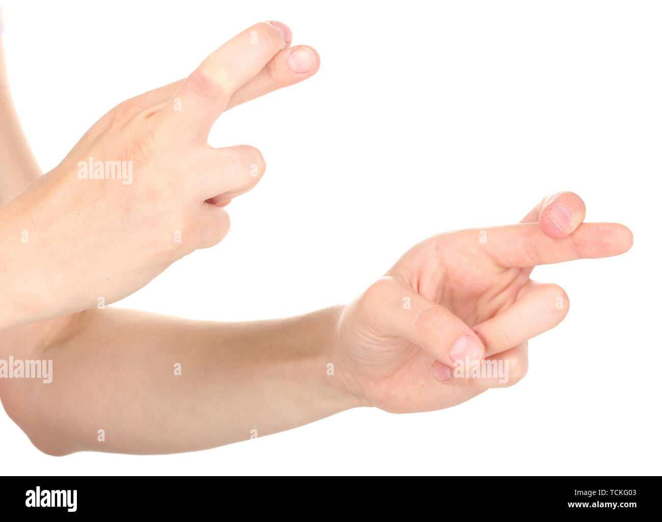 Hands making signs isolated on white Stock Photo - Alamy