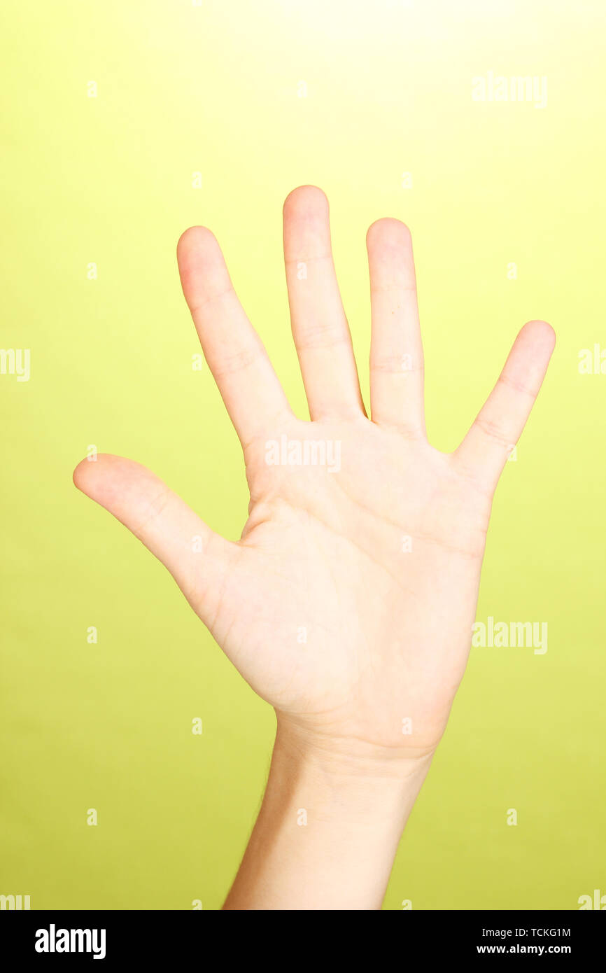 Hand making number five hi-res stock photography and images - Alamy