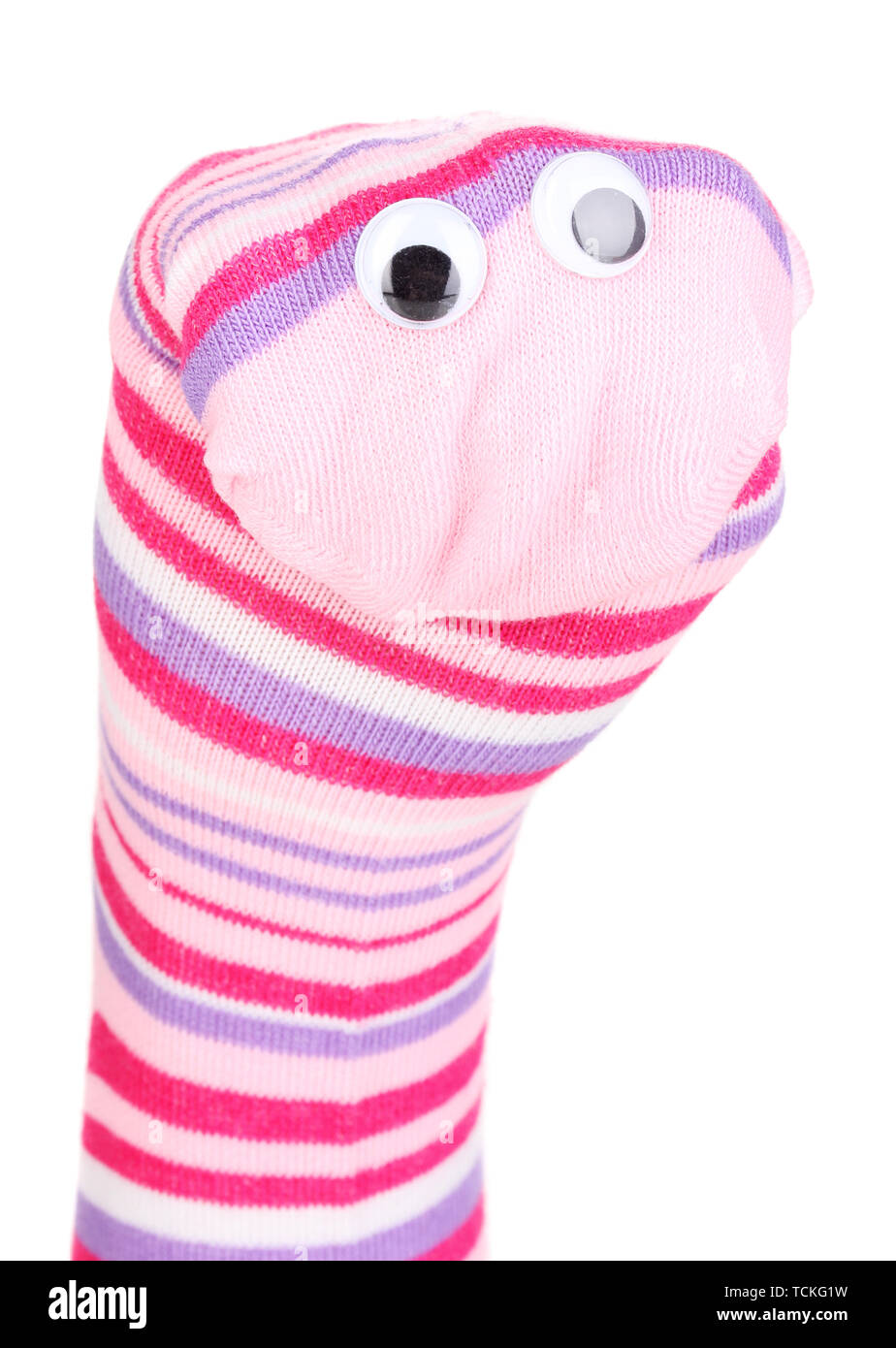 Cute sock puppet isolated on white Stock Photo - Alamy