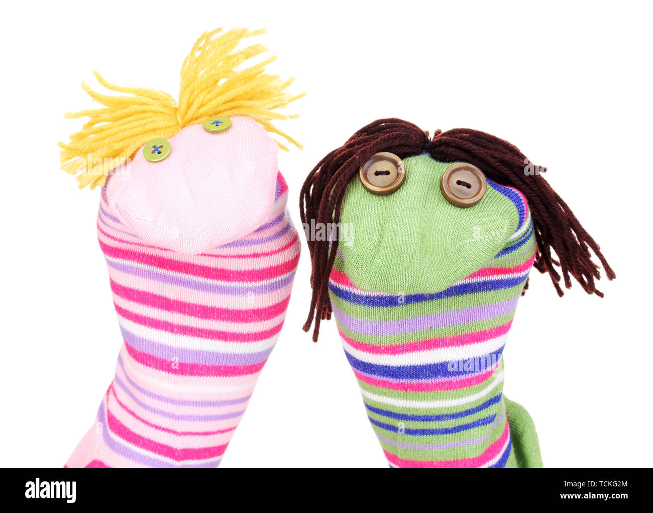 Cute sock puppets isolated on white Stock Photo - Alamy