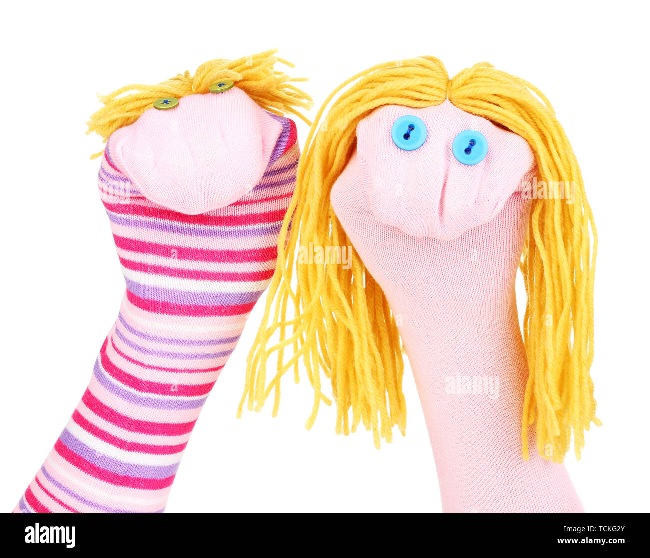 Cute sock puppets isolated on white Stock Photo - Alamy