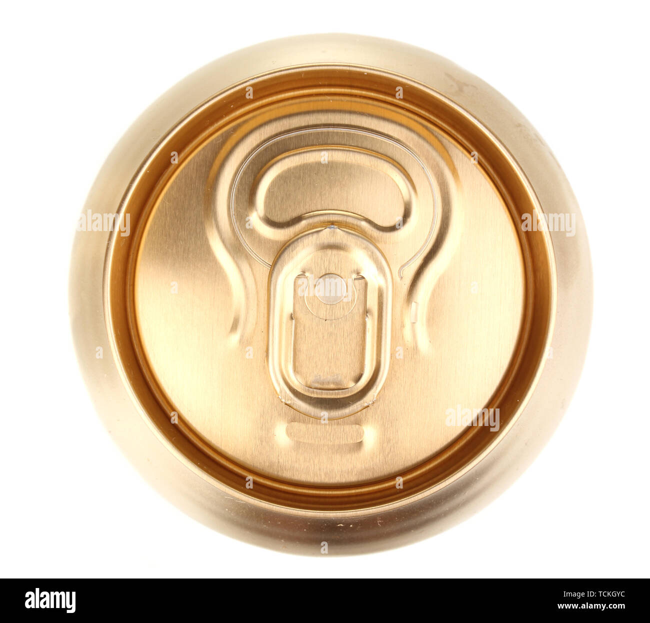 golden can isolated on white Stock Photo - Alamy