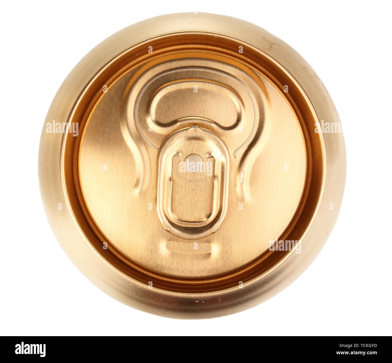 golden can isolated on white Stock Photo - Alamy