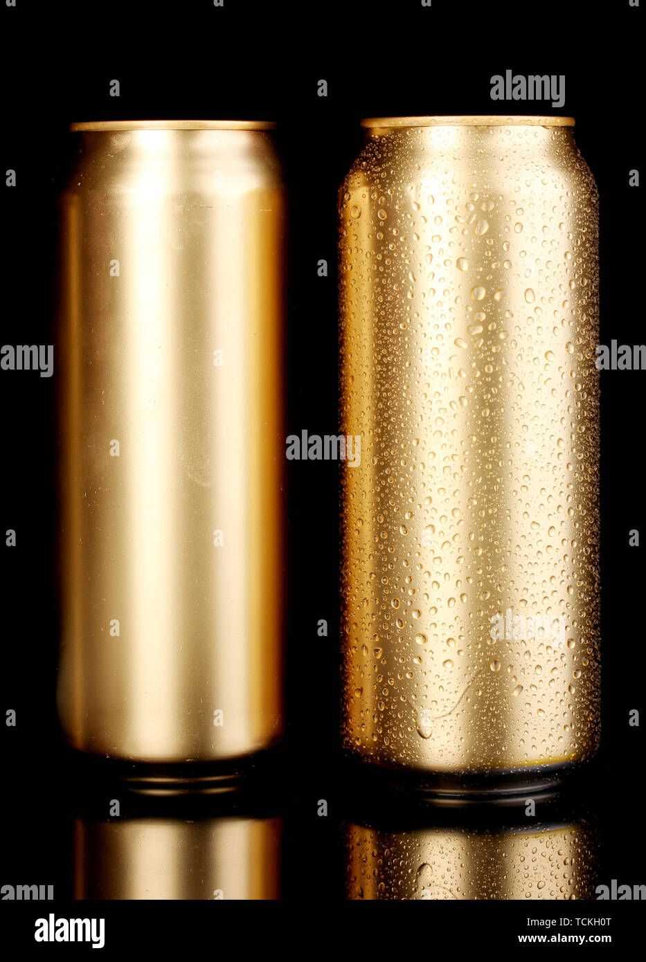 Two golden metal cans hi-res stock photography and images - Alamy