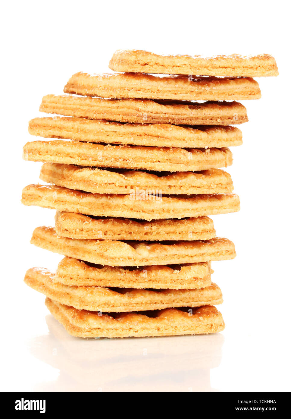 Sweet cookies in stack isolated on white Stock Photo - Alamy