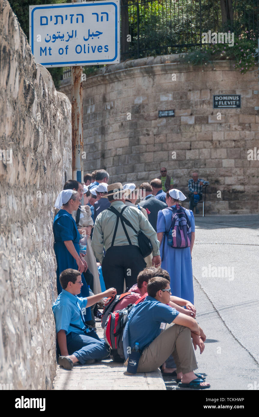 Modern Day Pilgrims in Jerusalem Stock Photo - Alamy