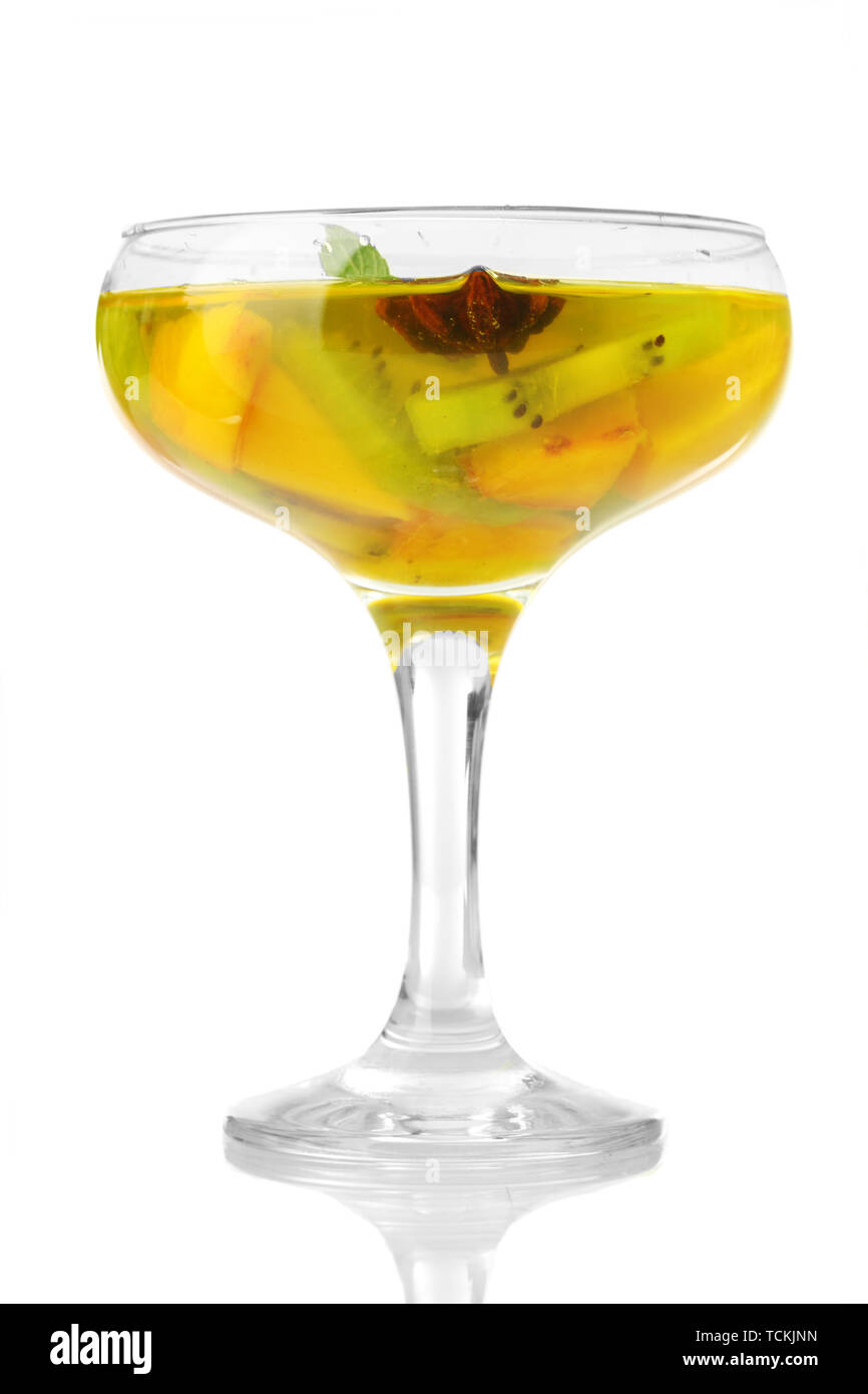 punch in glass, isolated on white Stock Photo - Alamy