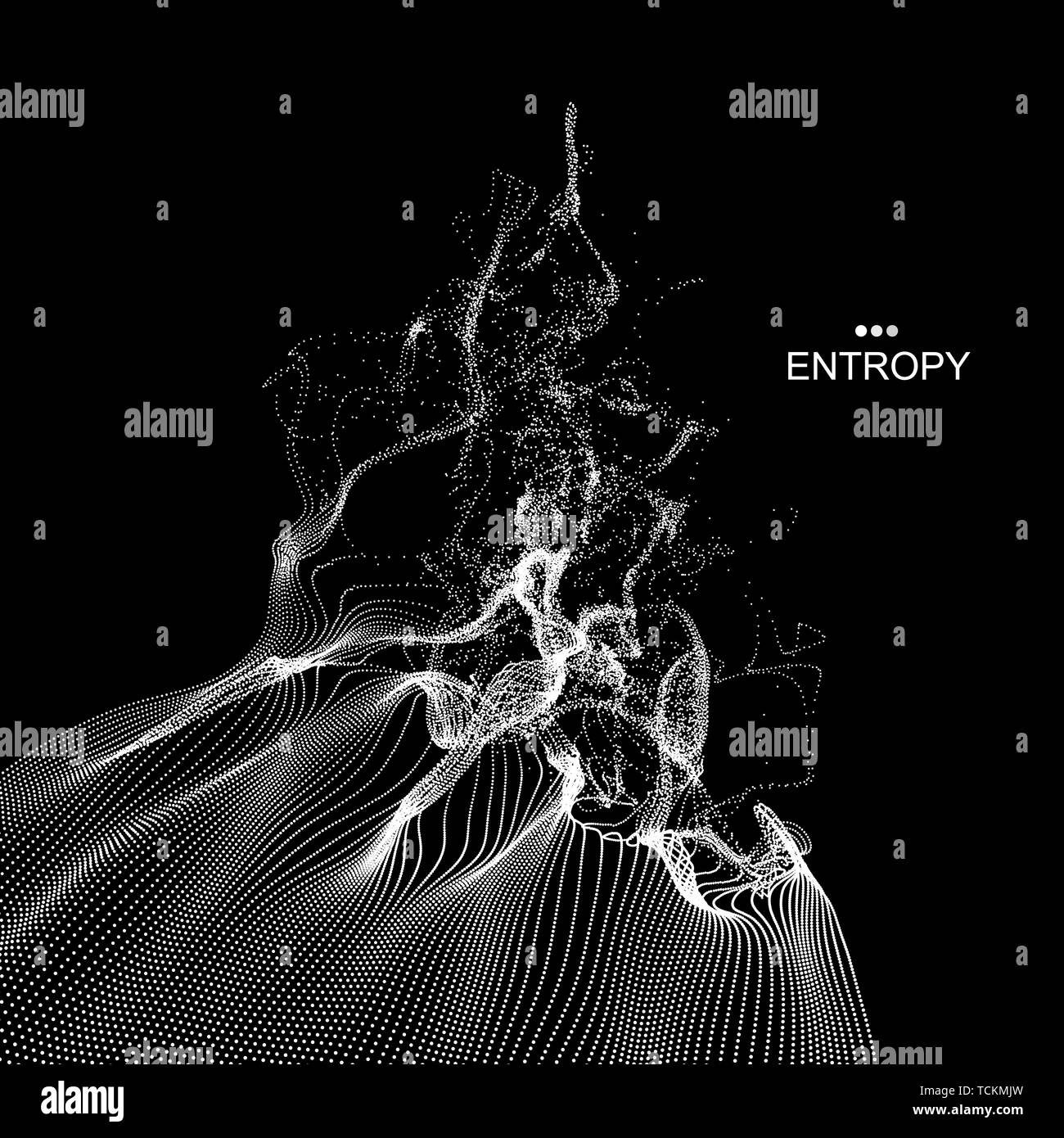 Array with Dynamic Emitted Particles. Water Splash Imitation. Abstract Background. Vector ...