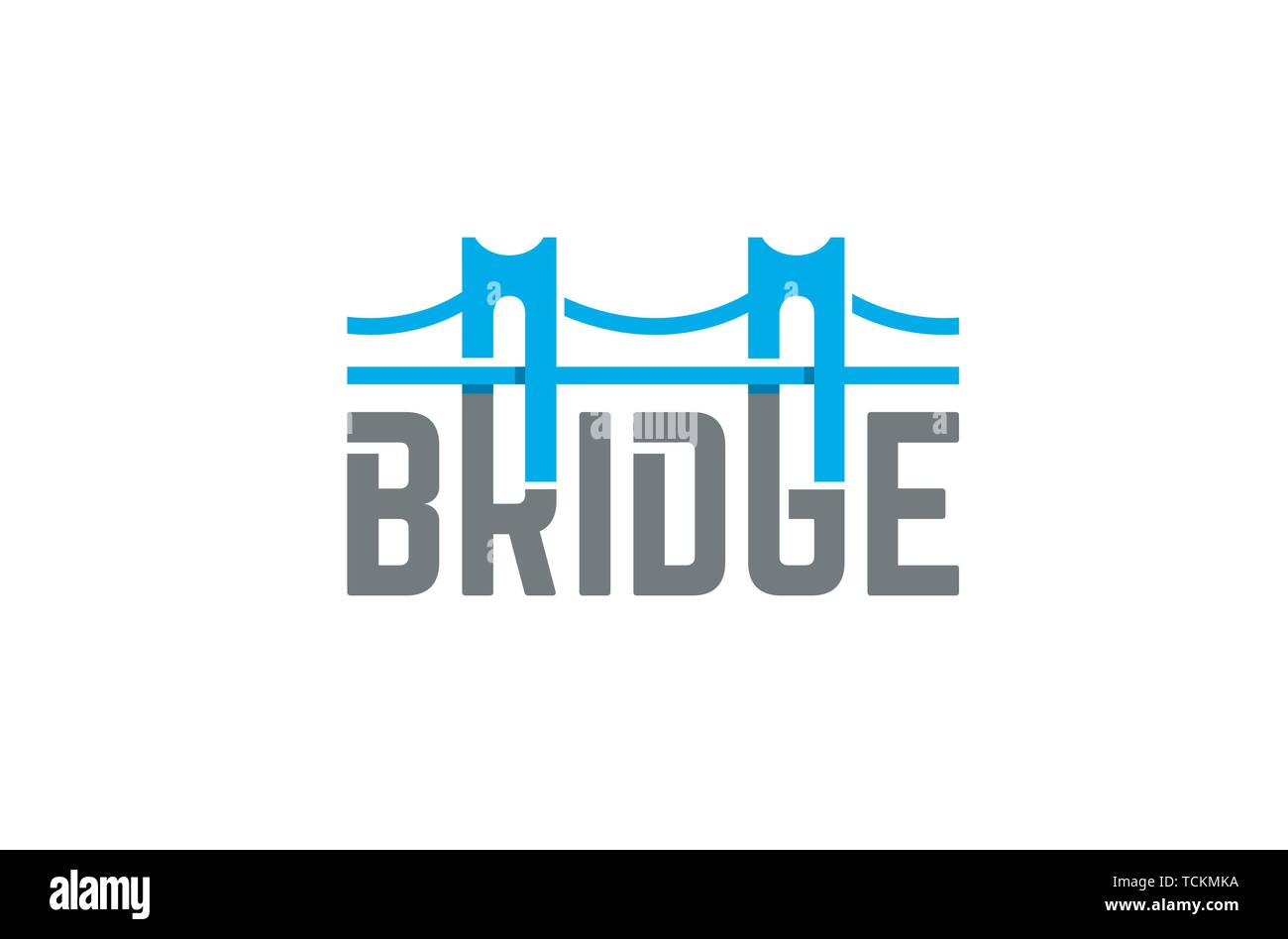 Bridge Typography Letter Symbol Logo Design Vector Illustration Stock ...