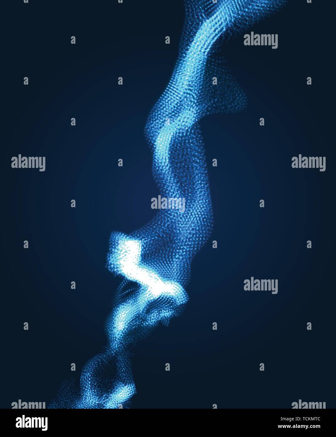 Array with Dynamic Particles. Wavy Background. Composition with Motion Effect. Abstract Vector ...