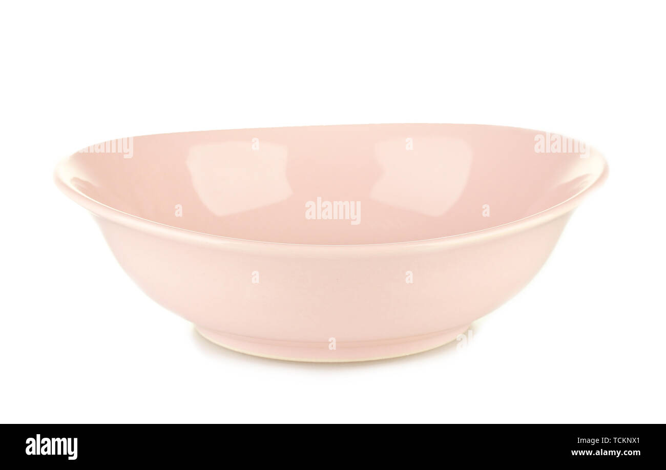 Pink empty bowl isolated on white Stock Photo - Alamy