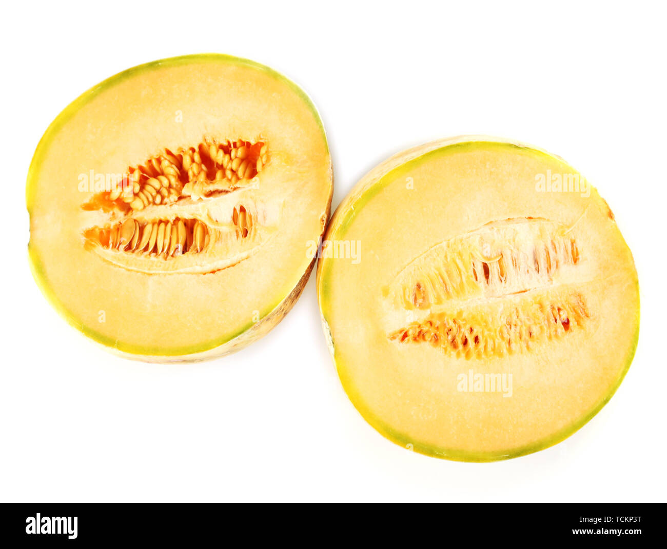 cut melon isolated on white Stock Photo - Alamy