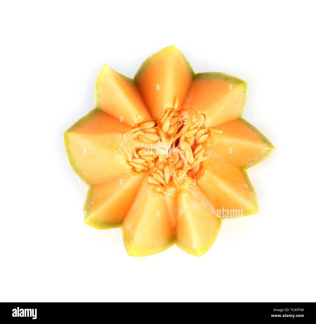 cut melon isolated on white Stock Photo - Alamy