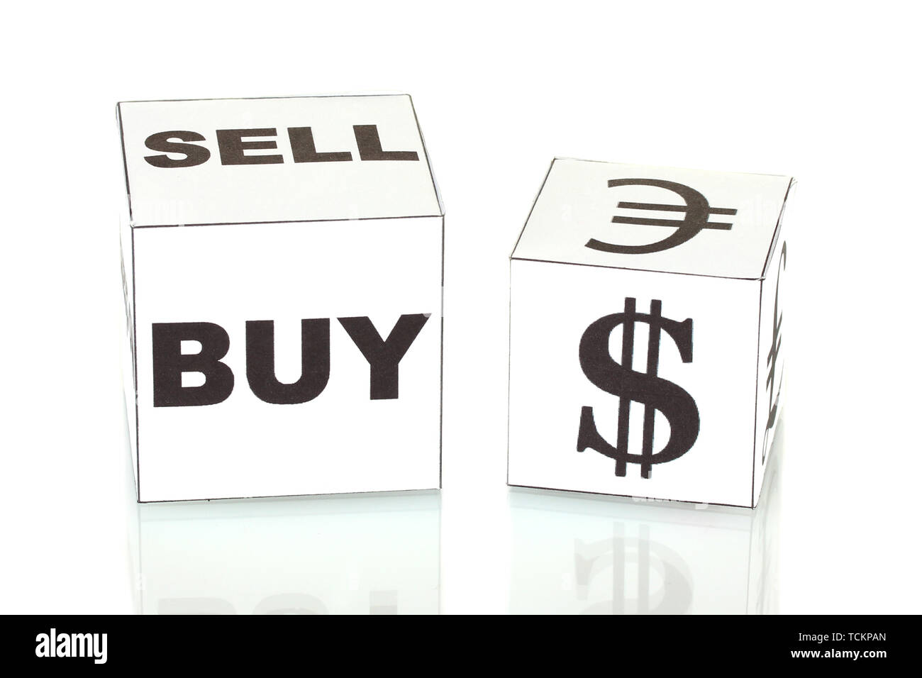 forex. currency in the white dices on white background Stock Photo - Alamy