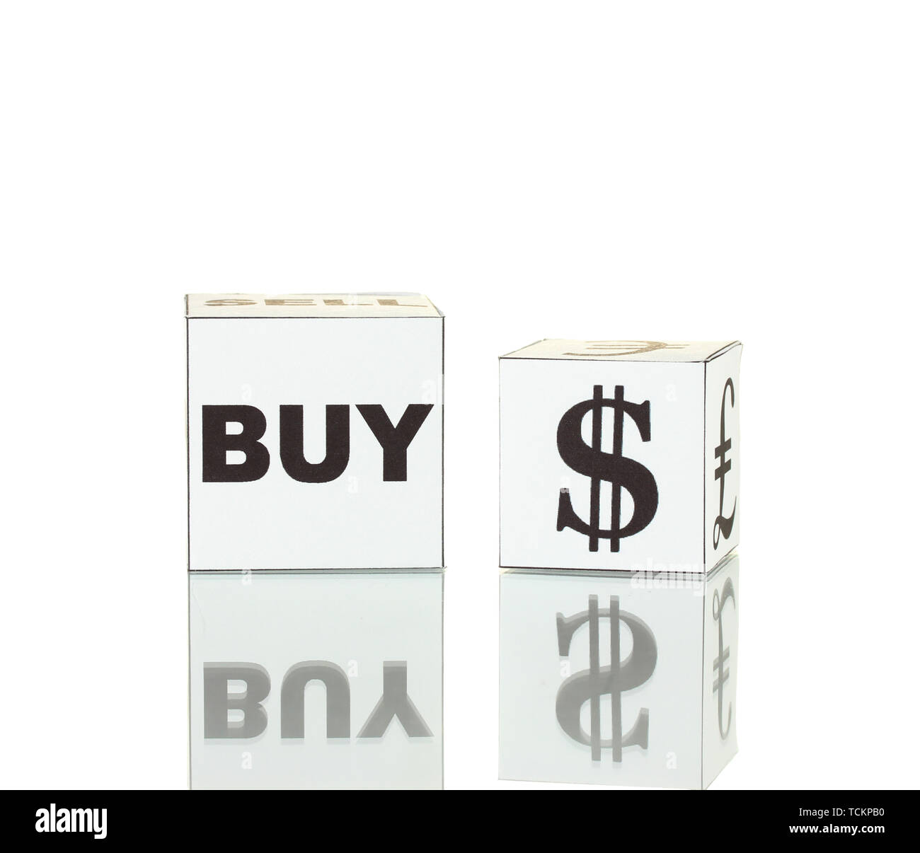 forex. currency in the white dices on white background Stock Photo - Alamy