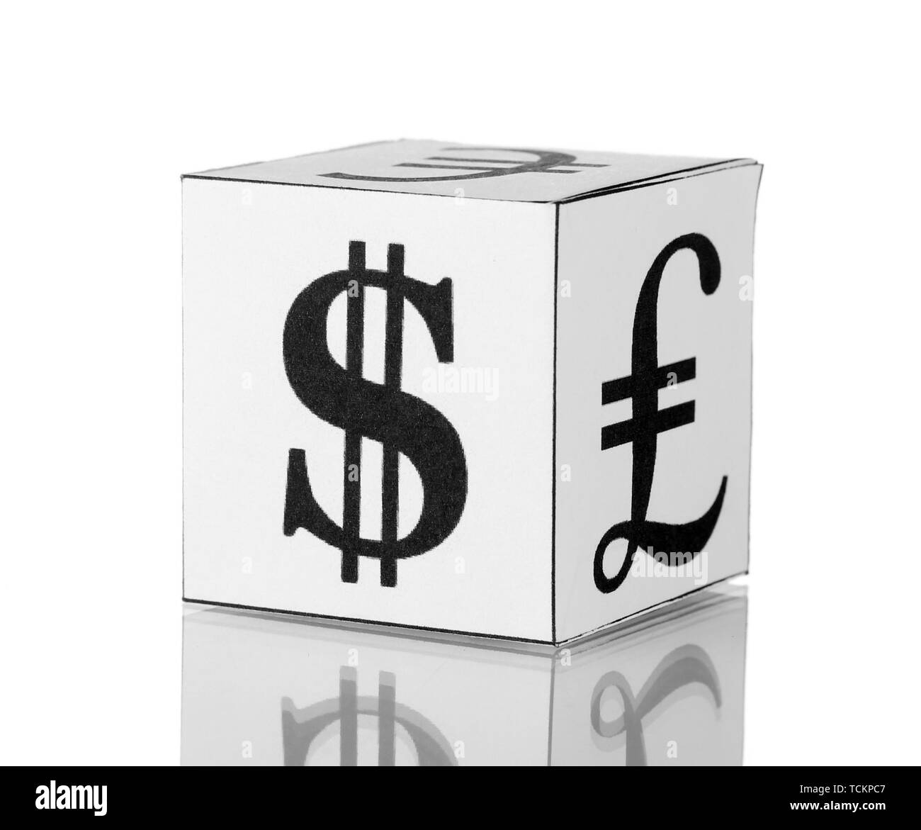 forex. currency in the white dices on white background Stock Photo - Alamy