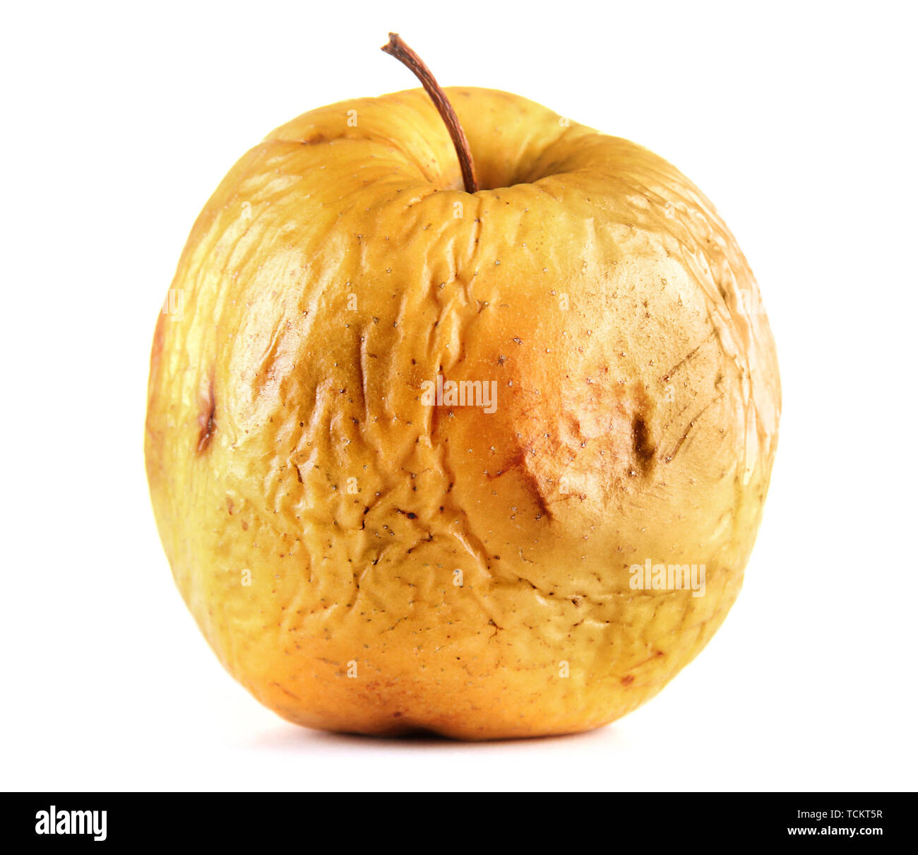 Yellow apple as problem skin concept, isolated on white Stock Photo - Alamy