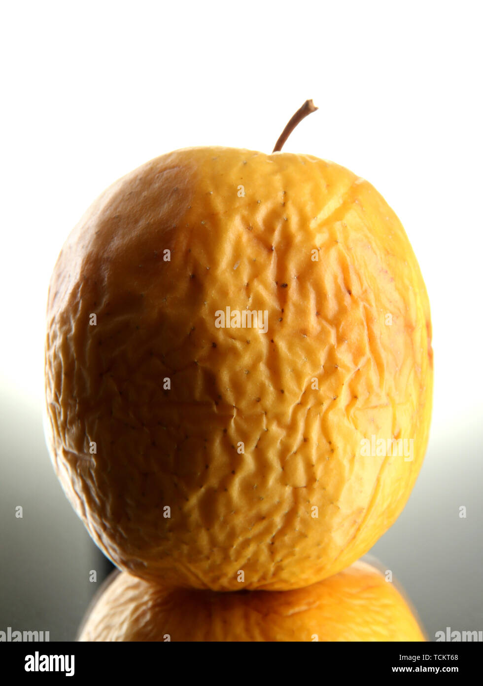 Yellow apple as problem skin concept, isolated on white Stock Photo - Alamy