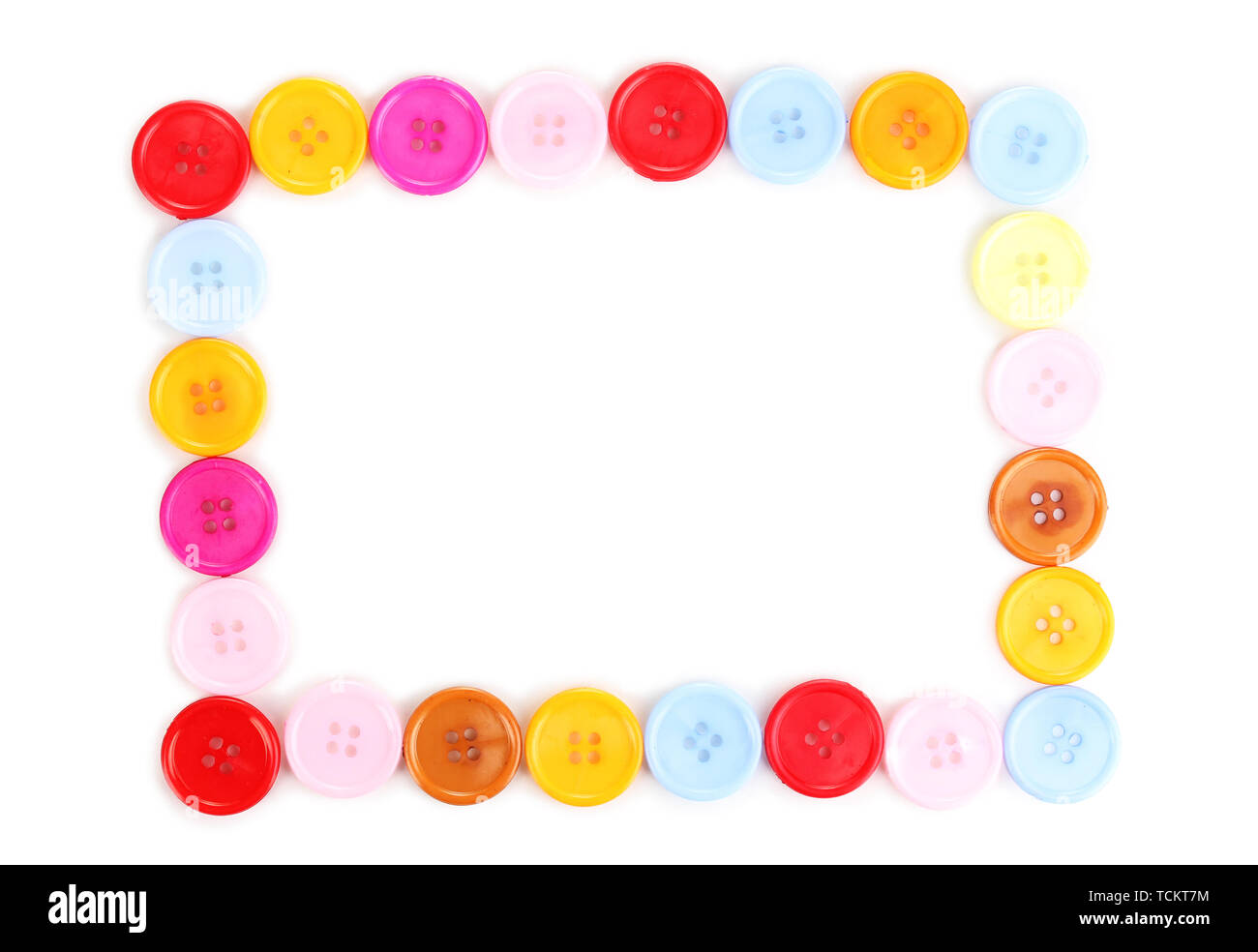 Colorful sewing buttons isolated on white Stock Photo - Alamy