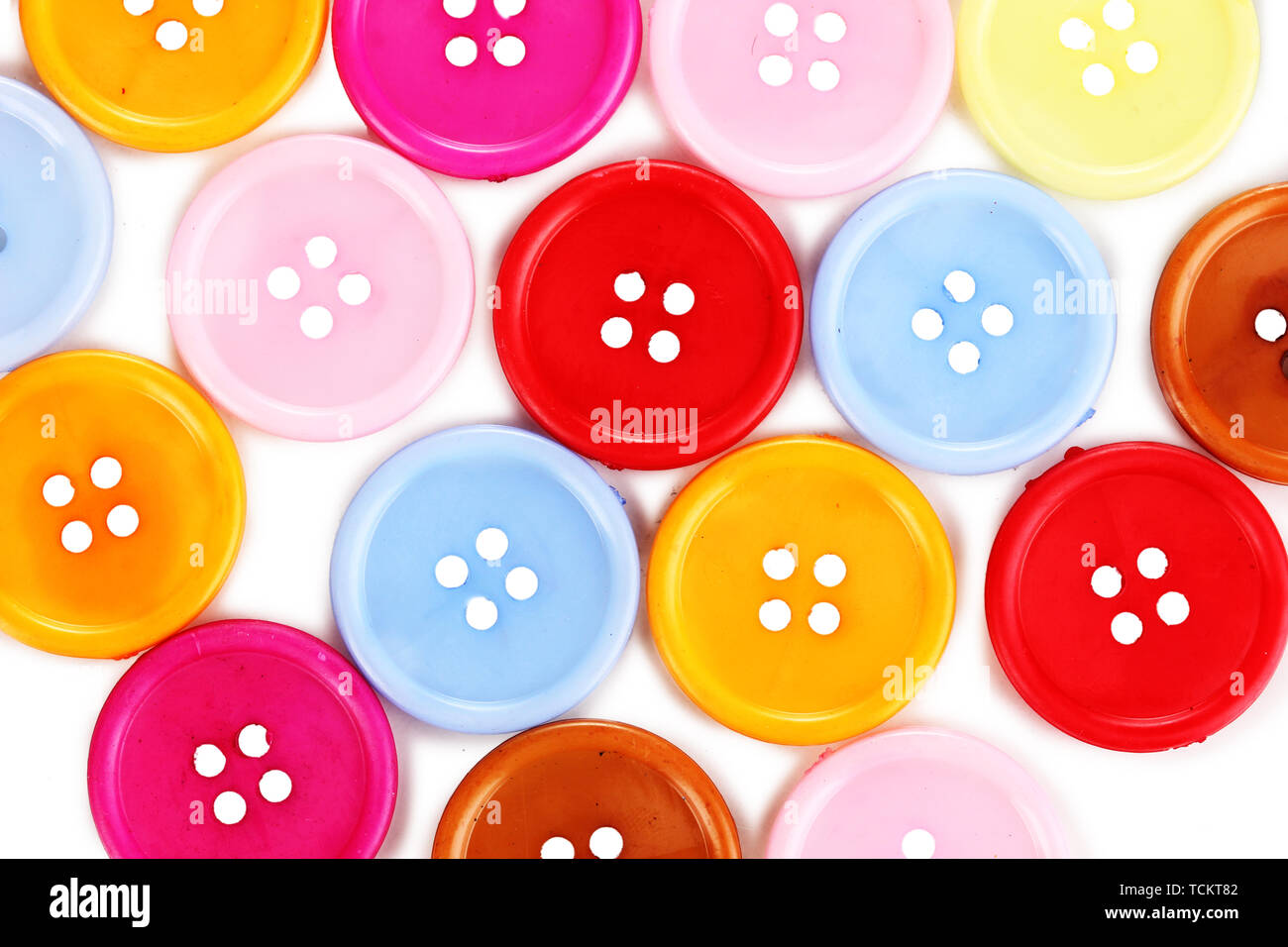 Colorful sewing buttons isolated on white Stock Photo - Alamy