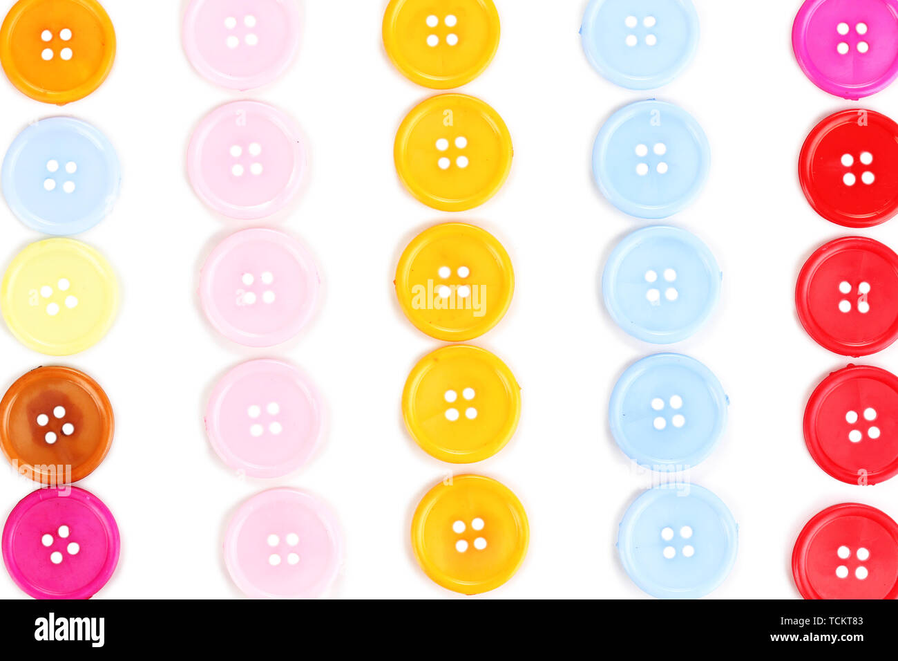 Colorful sewing buttons isolated on white Stock Photo - Alamy